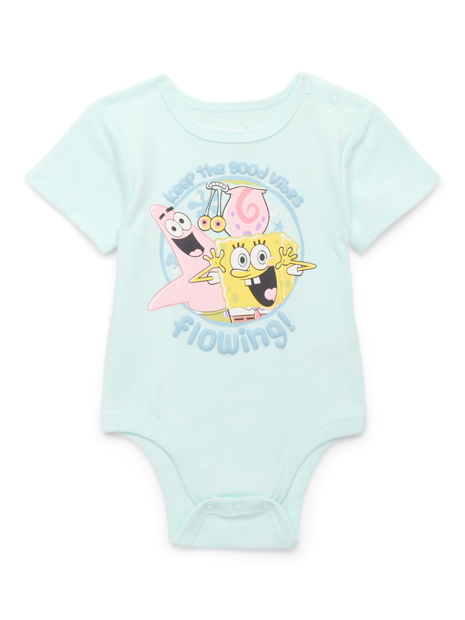 SpongeBob SquarePants Baby Bodysuits, 2-Pack, Sizes 0/3 Months-24 ...
