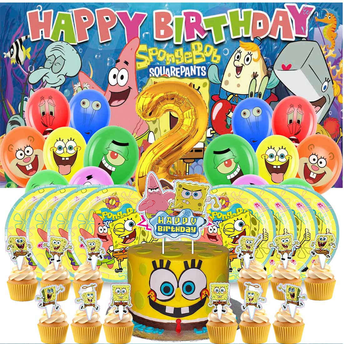 SpongeBob SquarePants Balloons Party Supplies 2nd Decor Tableware ...