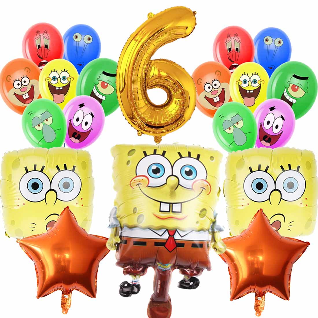 SpongeBob SquarePants Balloons Party Supplies 6th Big Number ...