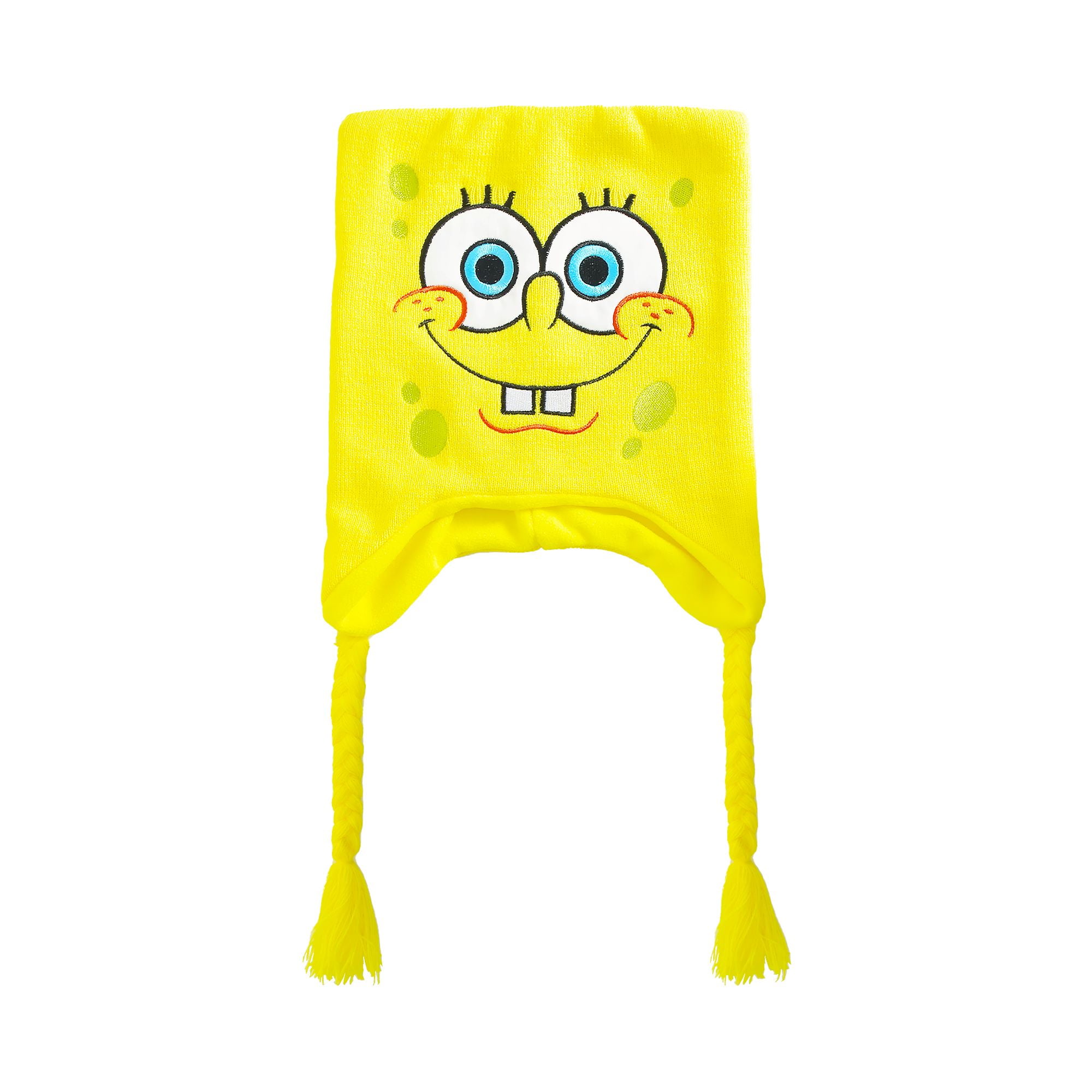 SpongeBob SquarePants Beanie Hat, Yellow Knit Cap with Tassels, One ...