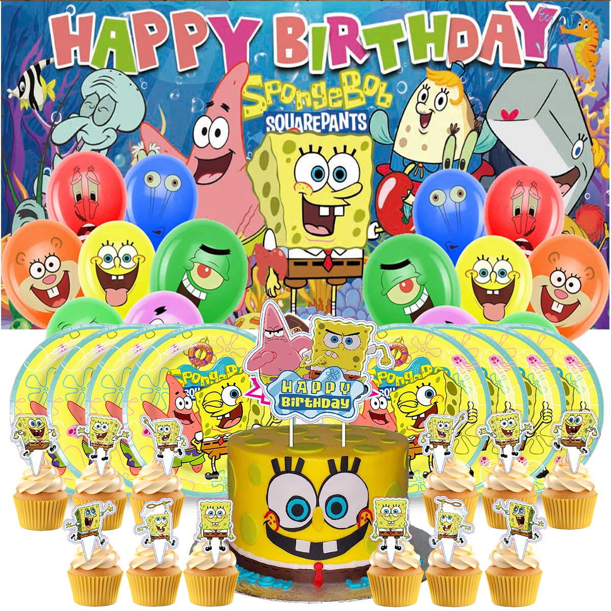 SpongeBob SquarePants Birthday Party Supplies Balloons Plates ...