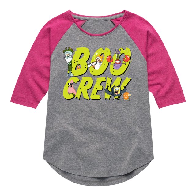 SpongeBob SquarePants - Boo Crew - Girls Shirt Tail Raglan - Walmart.com