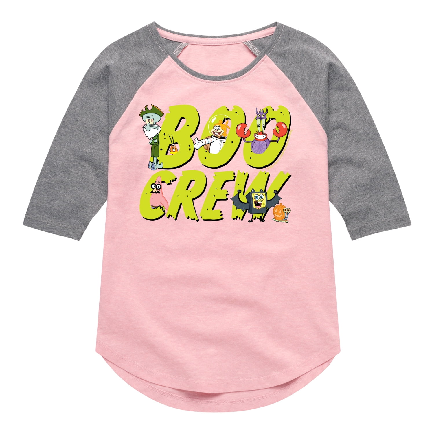 SpongeBob SquarePants - Boo Crew - Girls Shirt Tail Raglan - Walmart.com