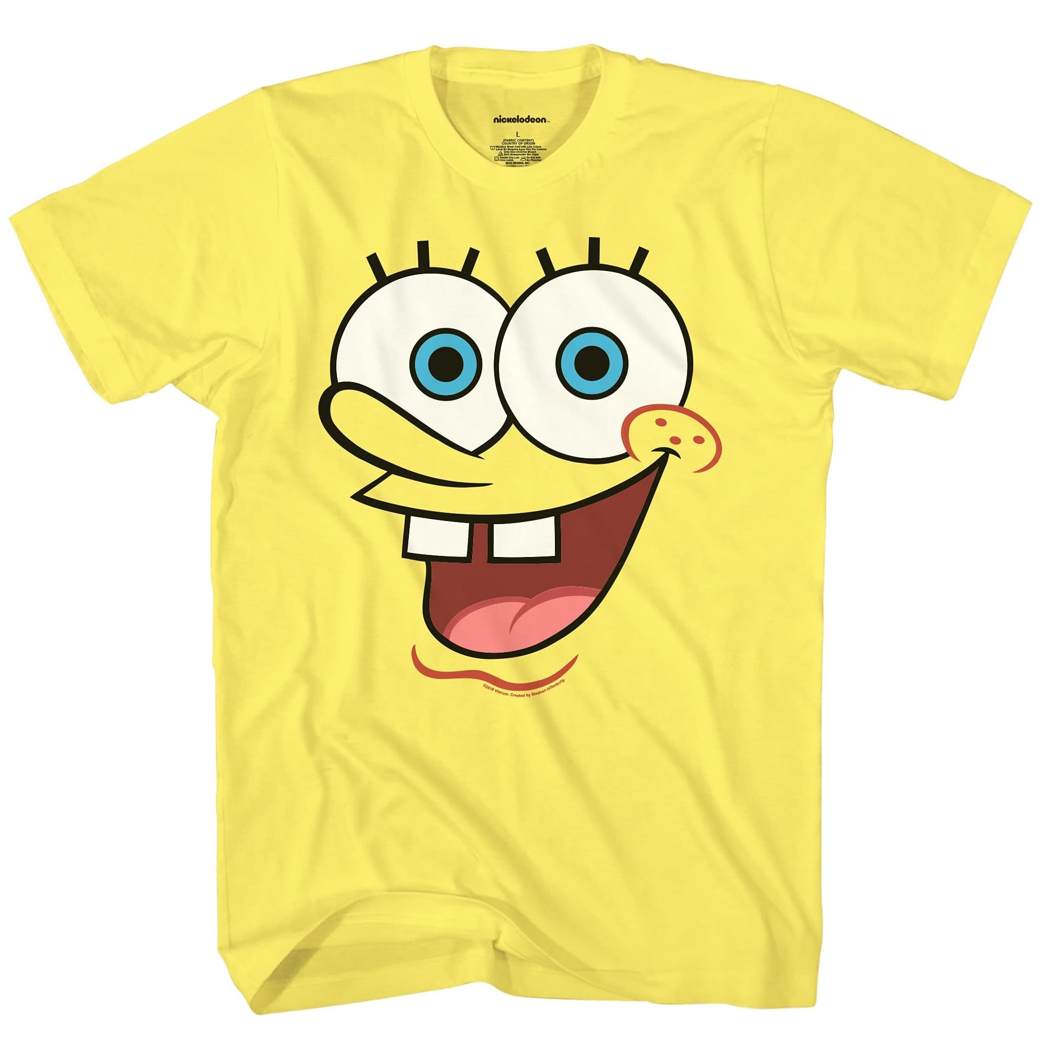 SpongeBob SquarePants Boy's Big Laughing Happy Face SpongeBob Graphic ...