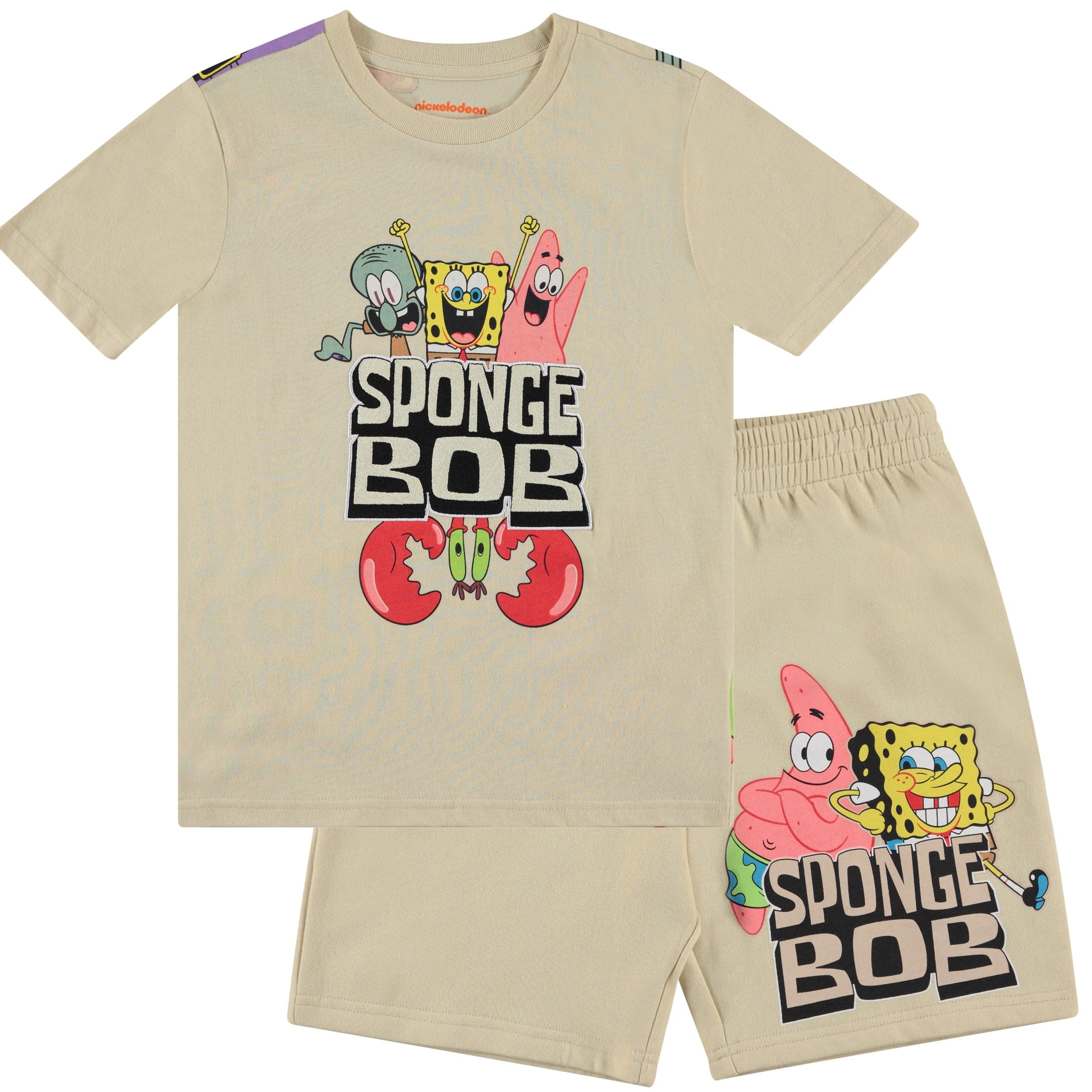 SpongeBob SquarePants Boy's T-Shirt and Shorts Bundle Set- Little and ...
