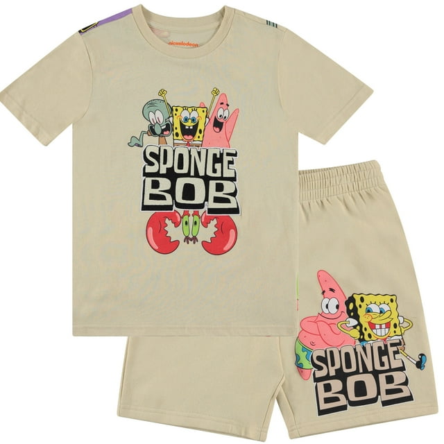 SpongeBob SquarePants Boy's T-Shirt and Shorts Bundle Set- Little and ...