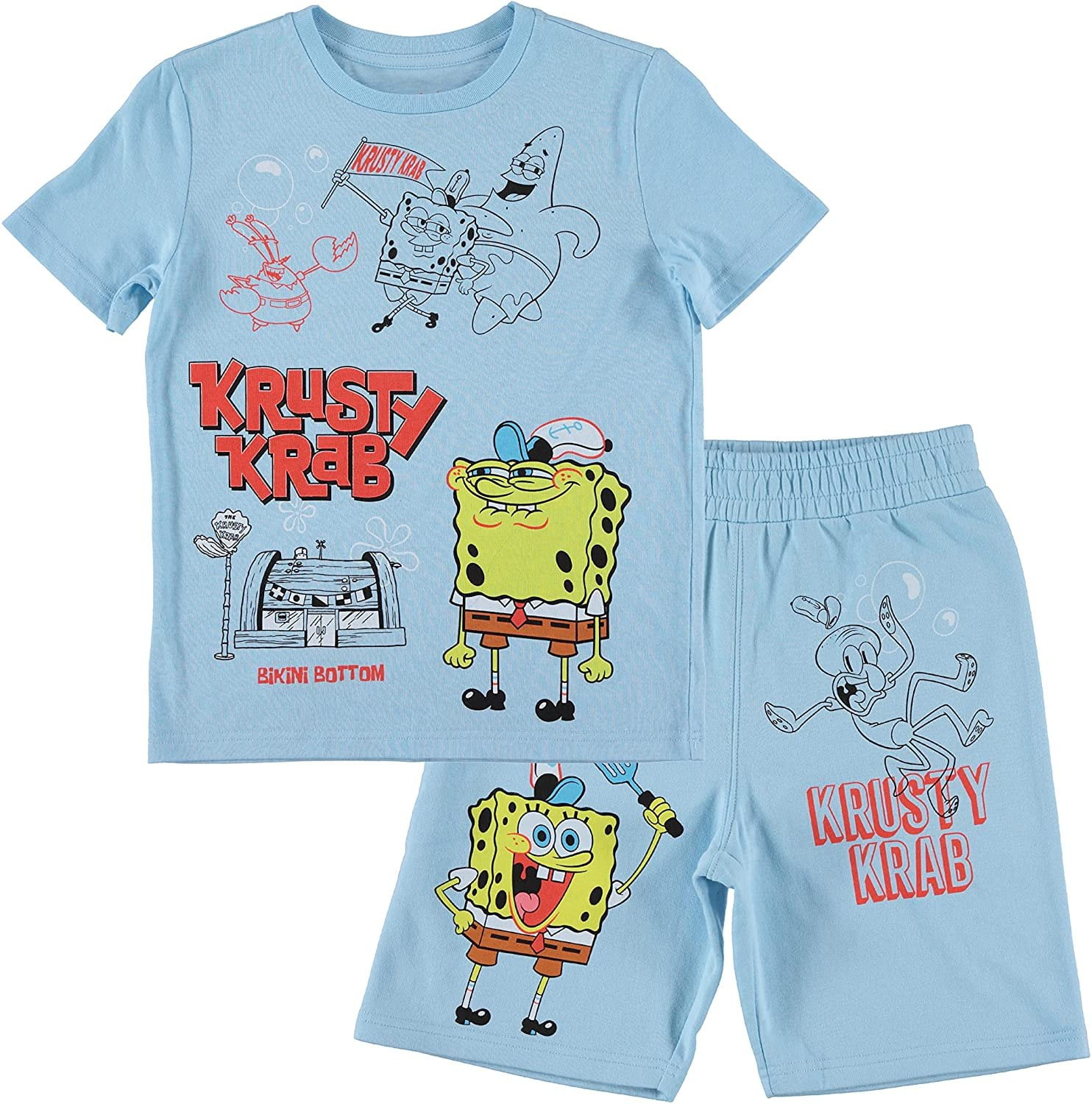 SpongeBob SquarePants Boy's T-Shirt and Shorts Bundle - Walmart.com