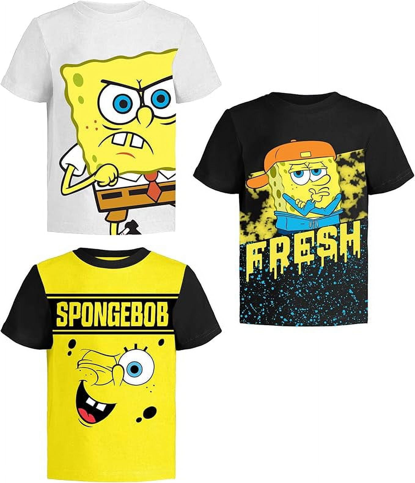 SpongeBob SquarePants Boys' 3-Pack Graphic T-Shirts â Toddler & Kids ...