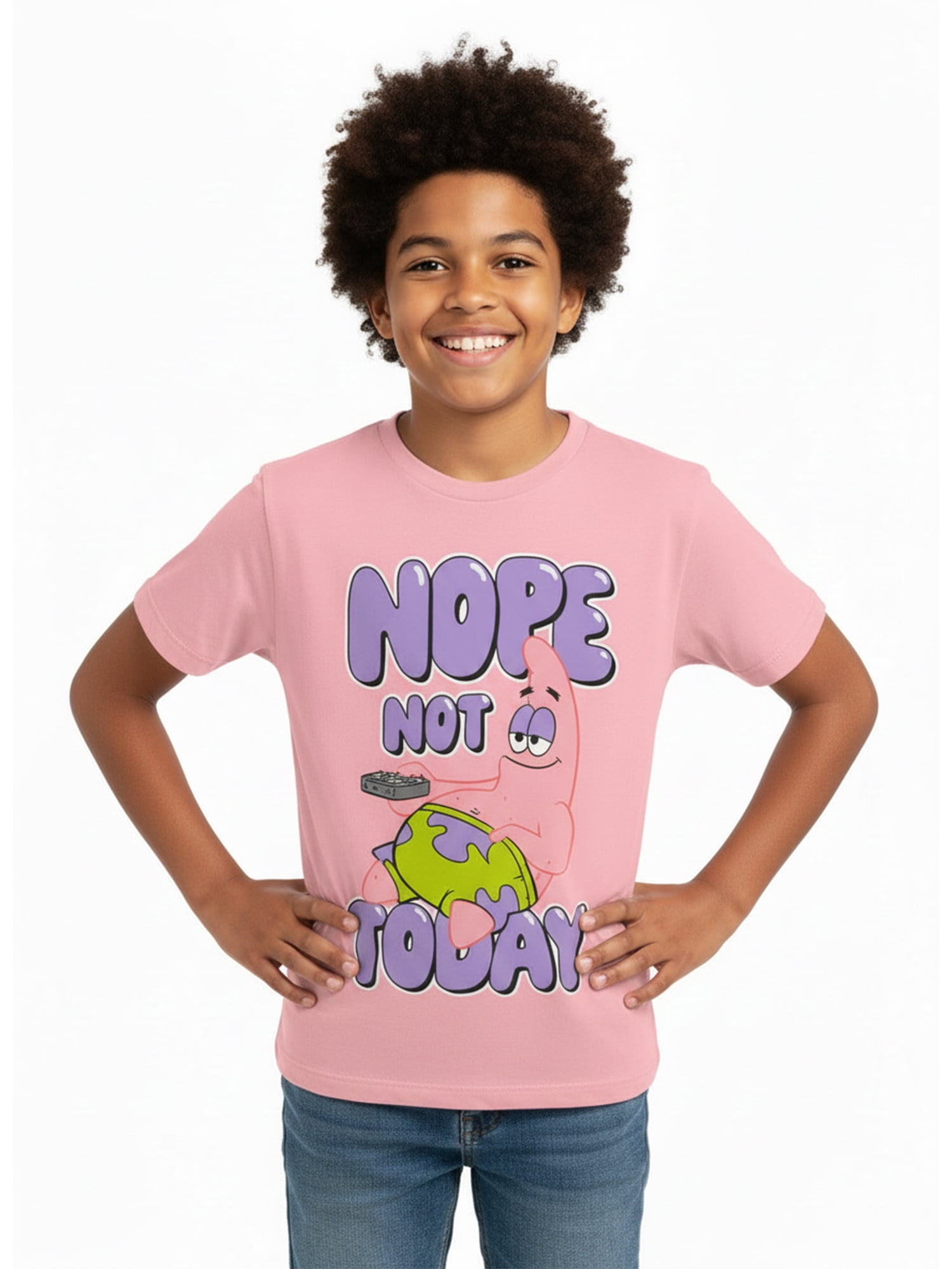SpongeBob SquarePants, Boys' & Big Boys' Graphic T-Shirt, Nope Patrick ...