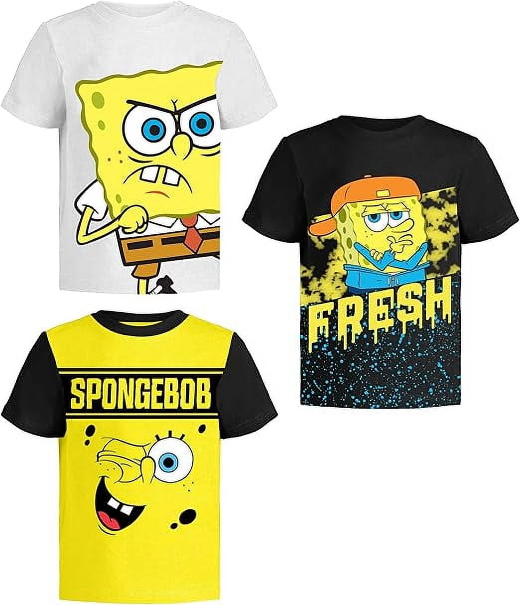 SpongeBob SquarePants Boys' Graphic T-Shirts (3-Pack) – Toddler to Big ...