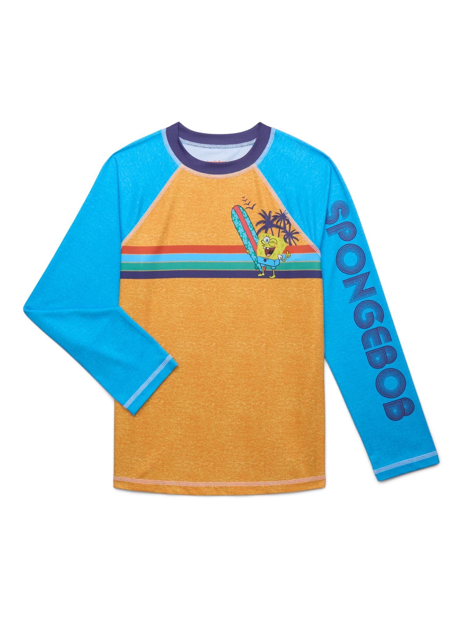 SpongeBob SquarePants Boys Rashguard with Long-Sleeves and UPF 50 ...