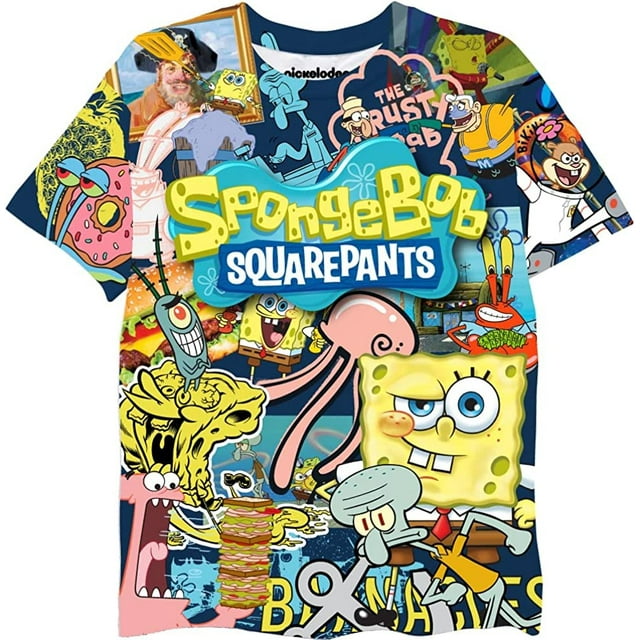 SpongeBob SquarePants Boys Short Sleeve T-Shirt - Spongebob, Patrick ...