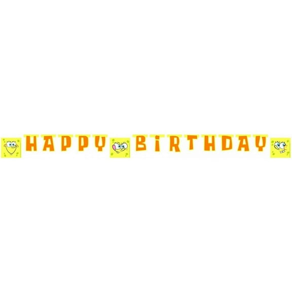 SpongeBob SquarePants Faces Jointed Banner, 1 Count, Party Decorations ...
