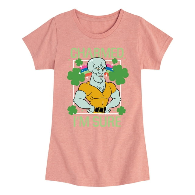 SpongeBob SquarePants - Charmed I'm Sure - Girls Fitted Short Sleeve ...