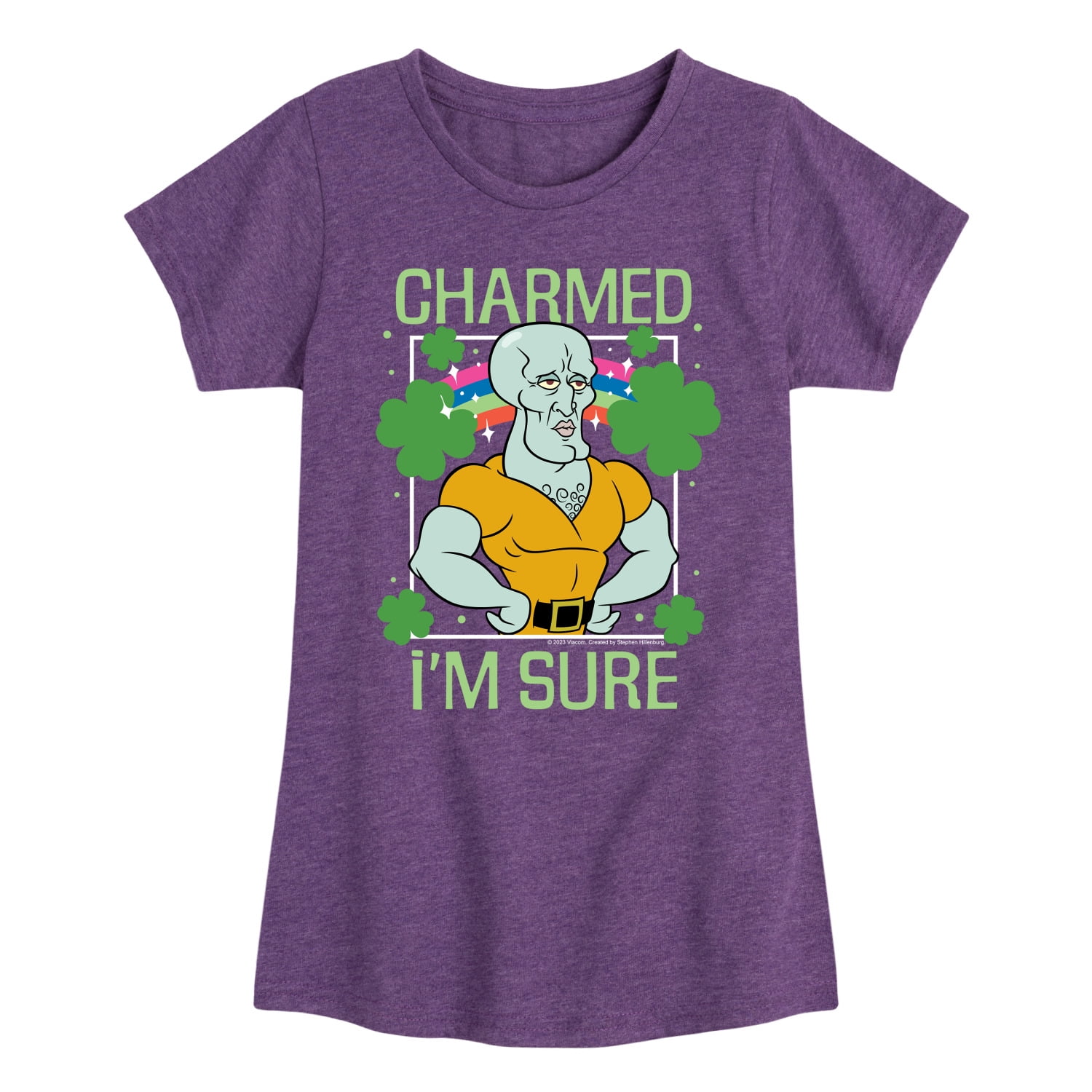 SpongeBob SquarePants - Charmed I'm Sure - Girls Fitted Short Sleeve ...
