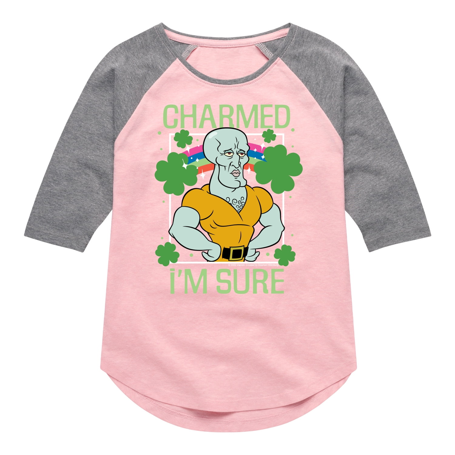 SpongeBob SquarePants - Charmed I'm Sure - Girls Shirt Tail Raglan ...