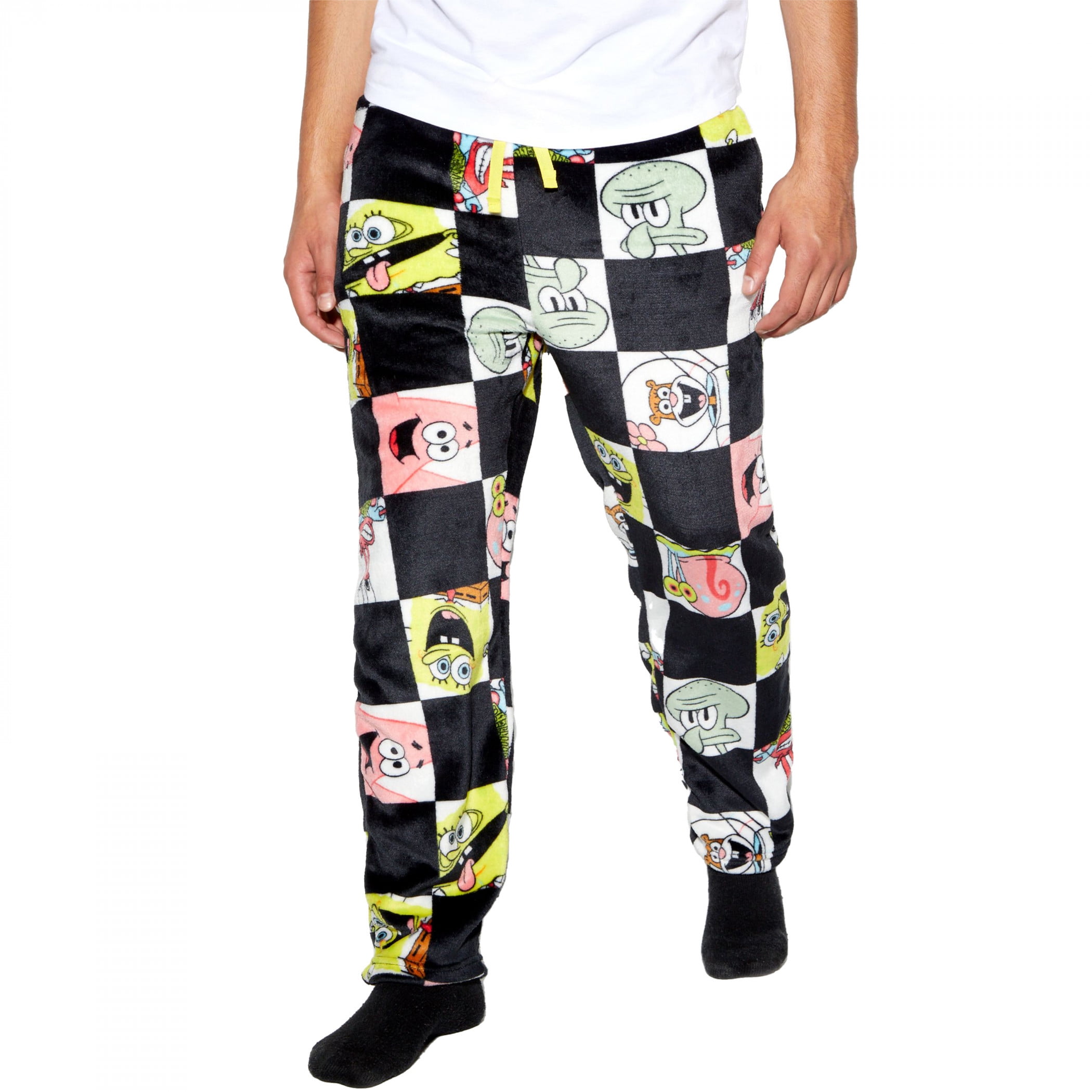 SpongeBob SquarePants Checkerboard Character AOP Plush Sleep Pants ...