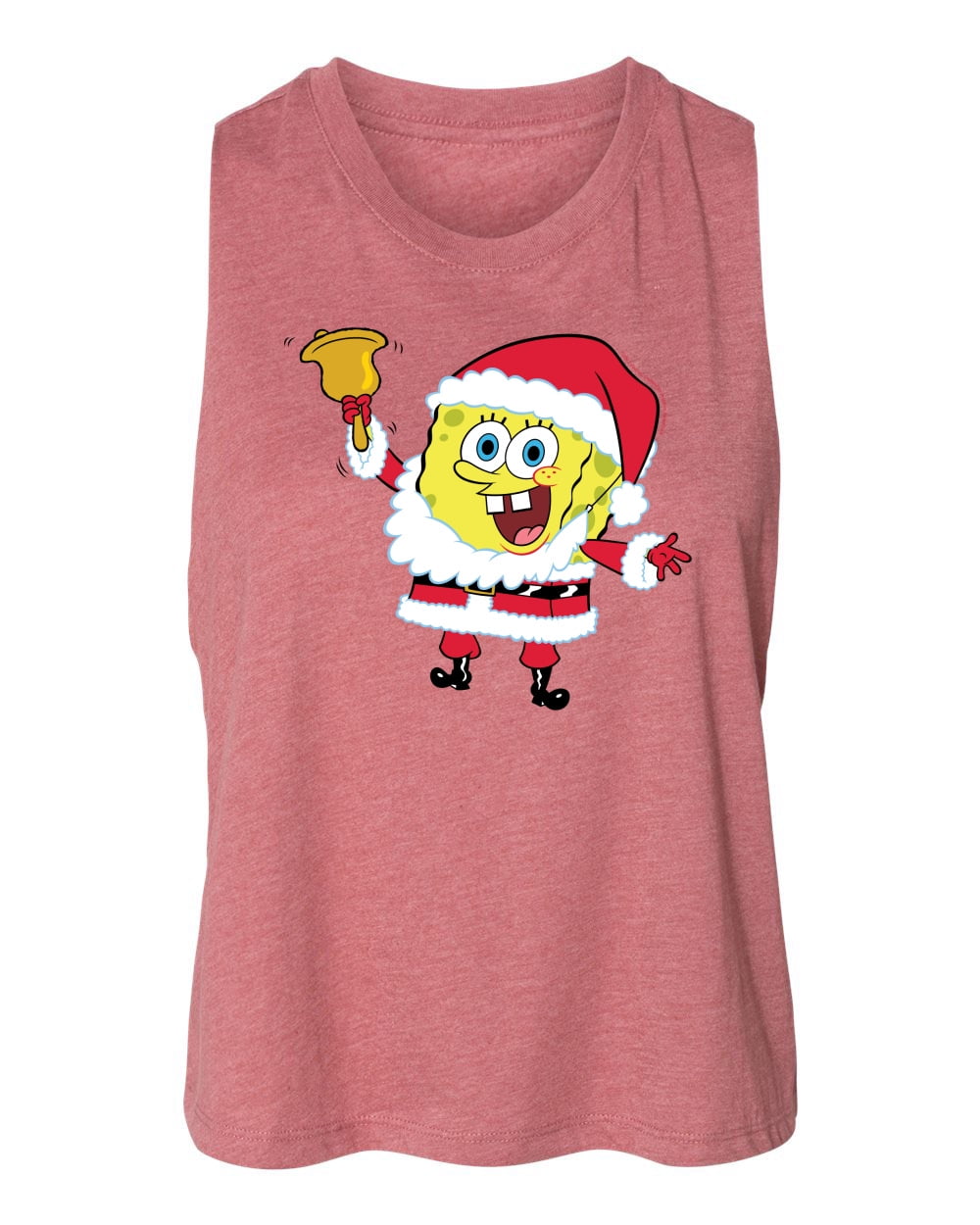 SpongeBob SquarePants - Dear Santa - Juniors Cropped Racerback Tank Top ...