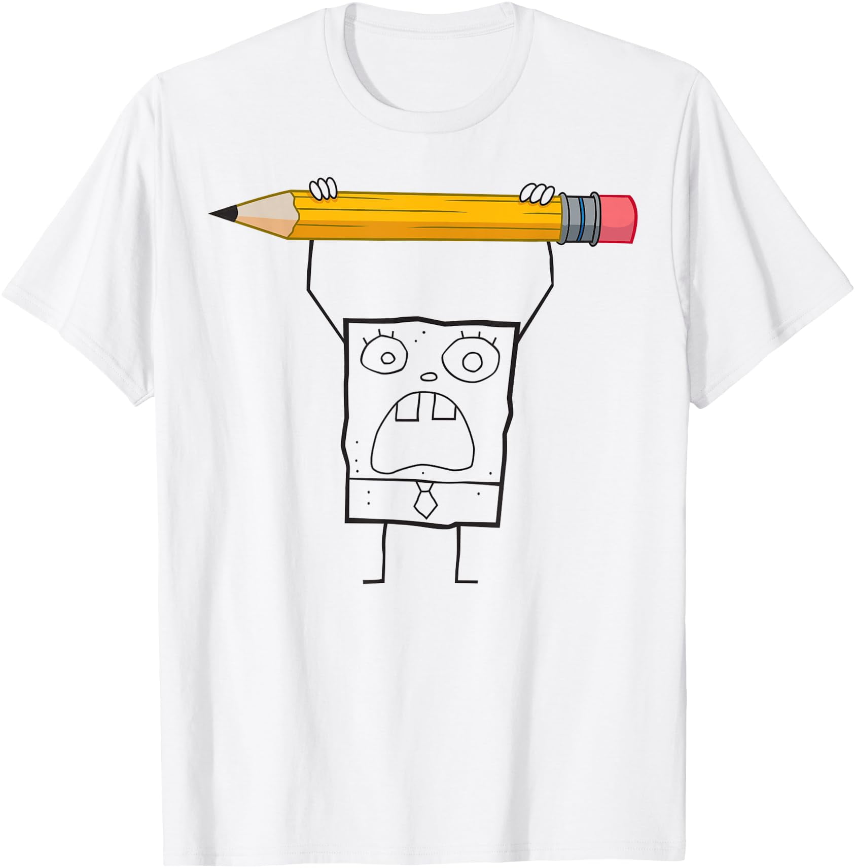 SpongeBob SquarePants DoodleBob Pencil Yell Simple T-Shirt - Walmart.com