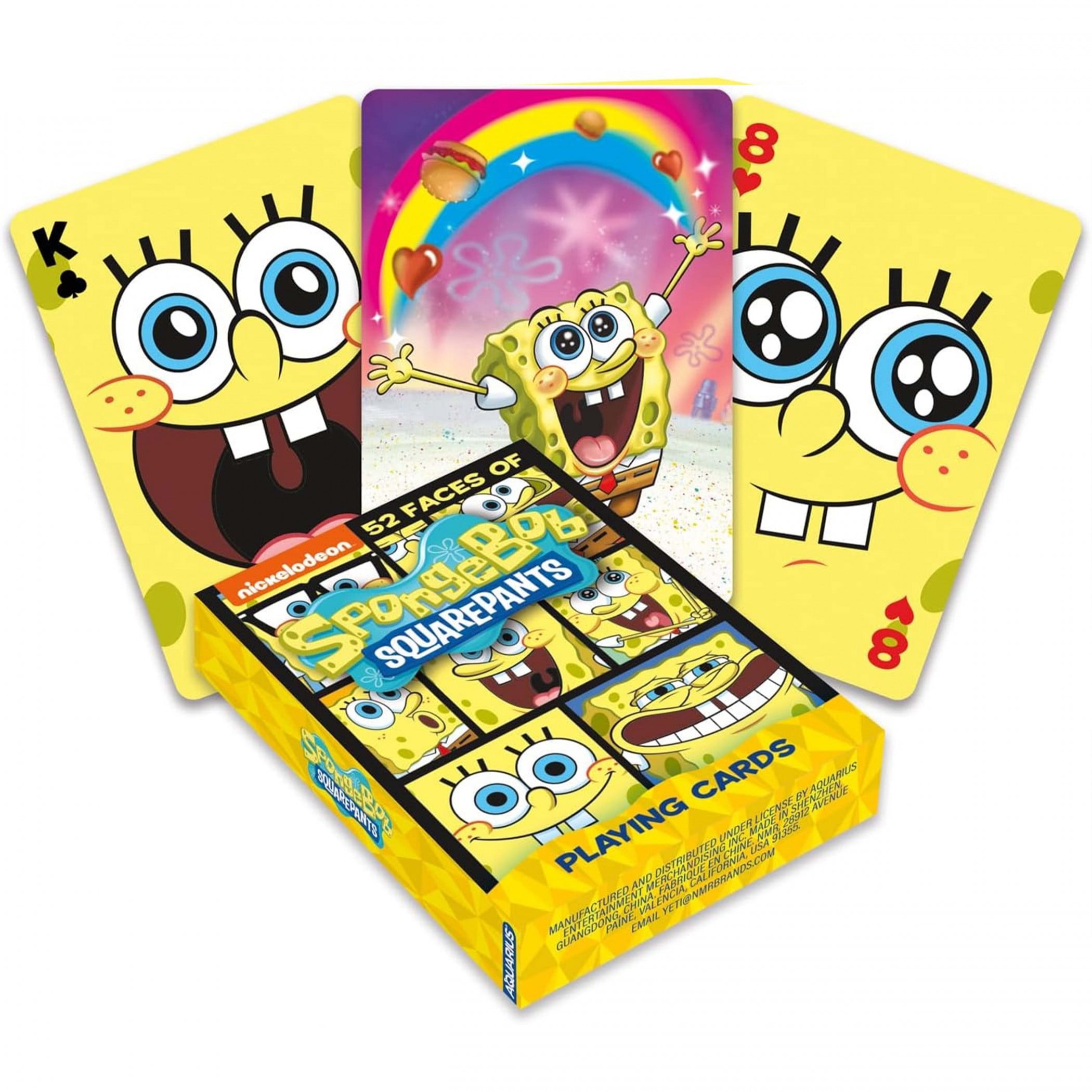 AQUARIUS SpongeBob SquarePants Faces Playing Cards Officially Licensed ...