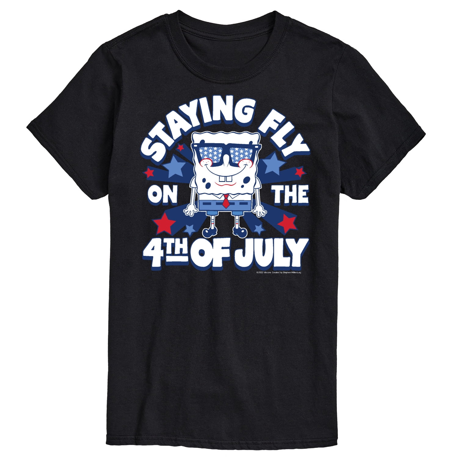 SpongeBob SquarePants - Fly on 4th of July - Men's Short Sleeve Graphic ...