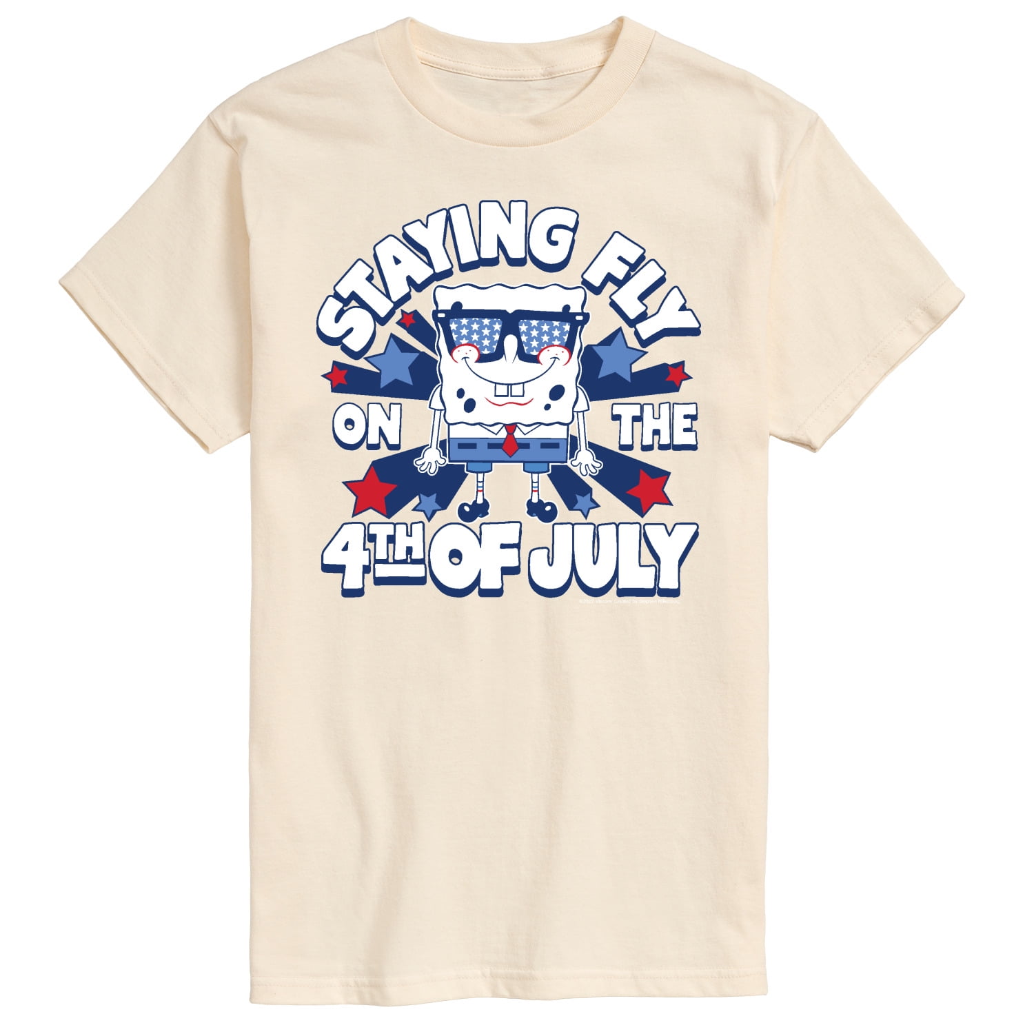 SpongeBob SquarePants - Fly on 4th of July - Men's Short Sleeve Graphic ...
