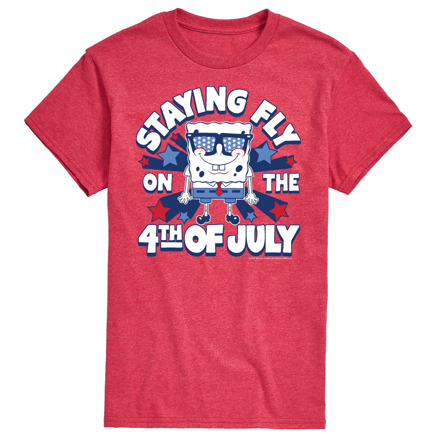 SpongeBob SquarePants - Fly on 4th of July - Men's Short Sleeve Graphic ...
