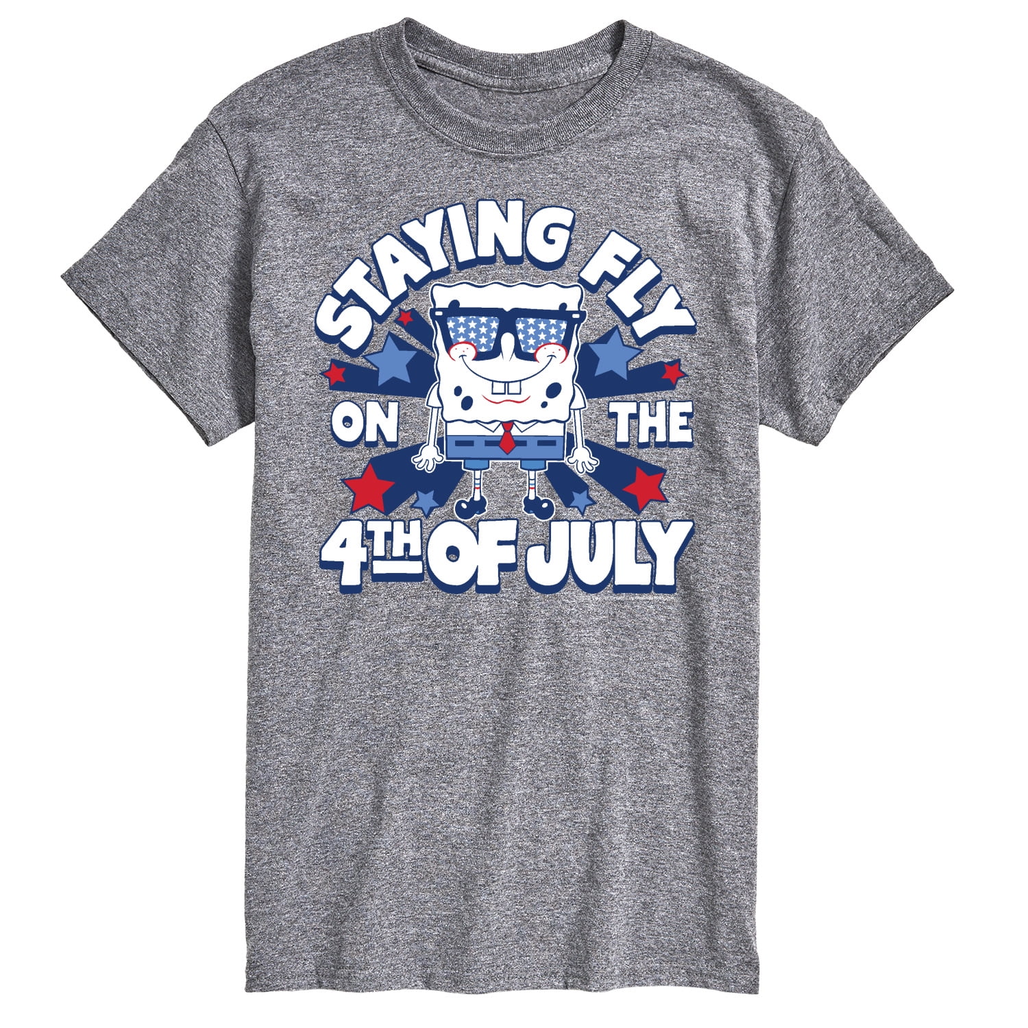 SpongeBob SquarePants - Fly on 4th of July - Men's Short Sleeve Graphic ...