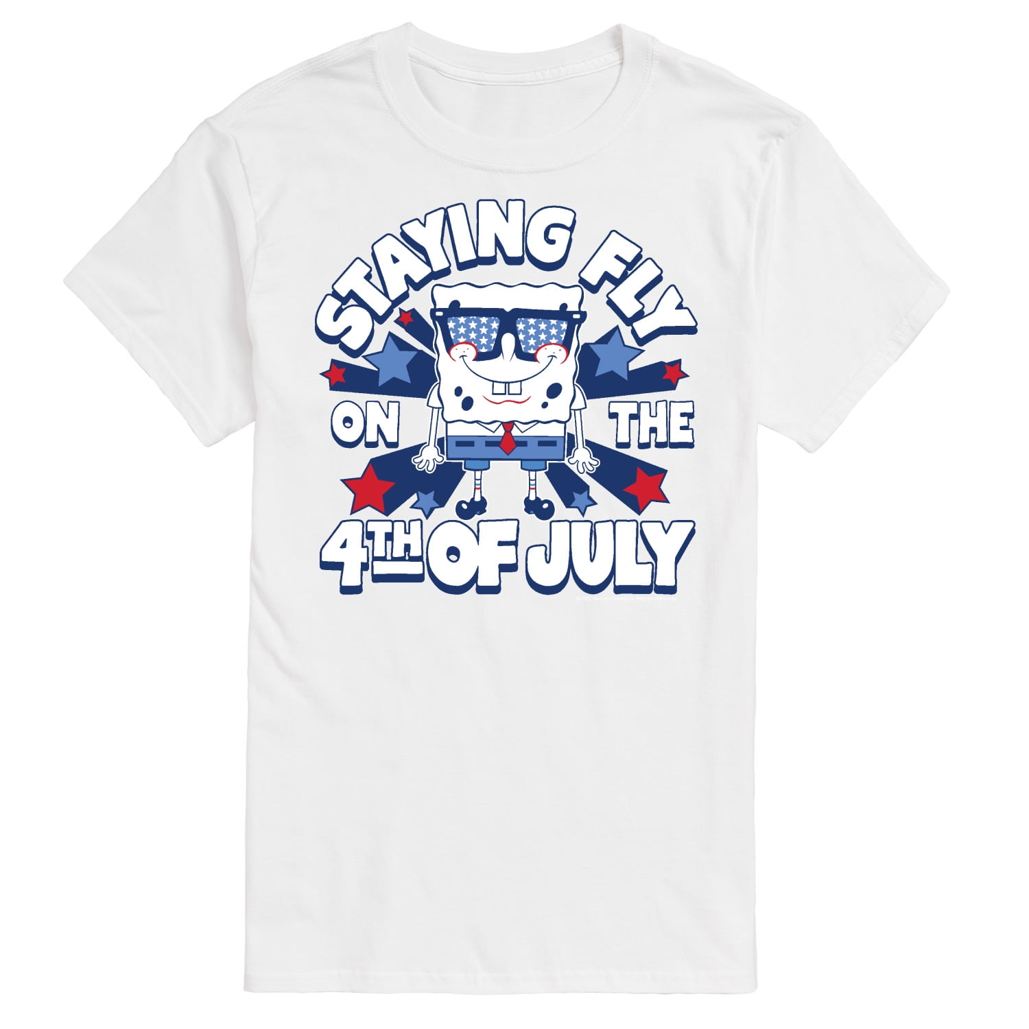SpongeBob SquarePants - Fly on 4th of July - Men's Short Sleeve Graphic ...