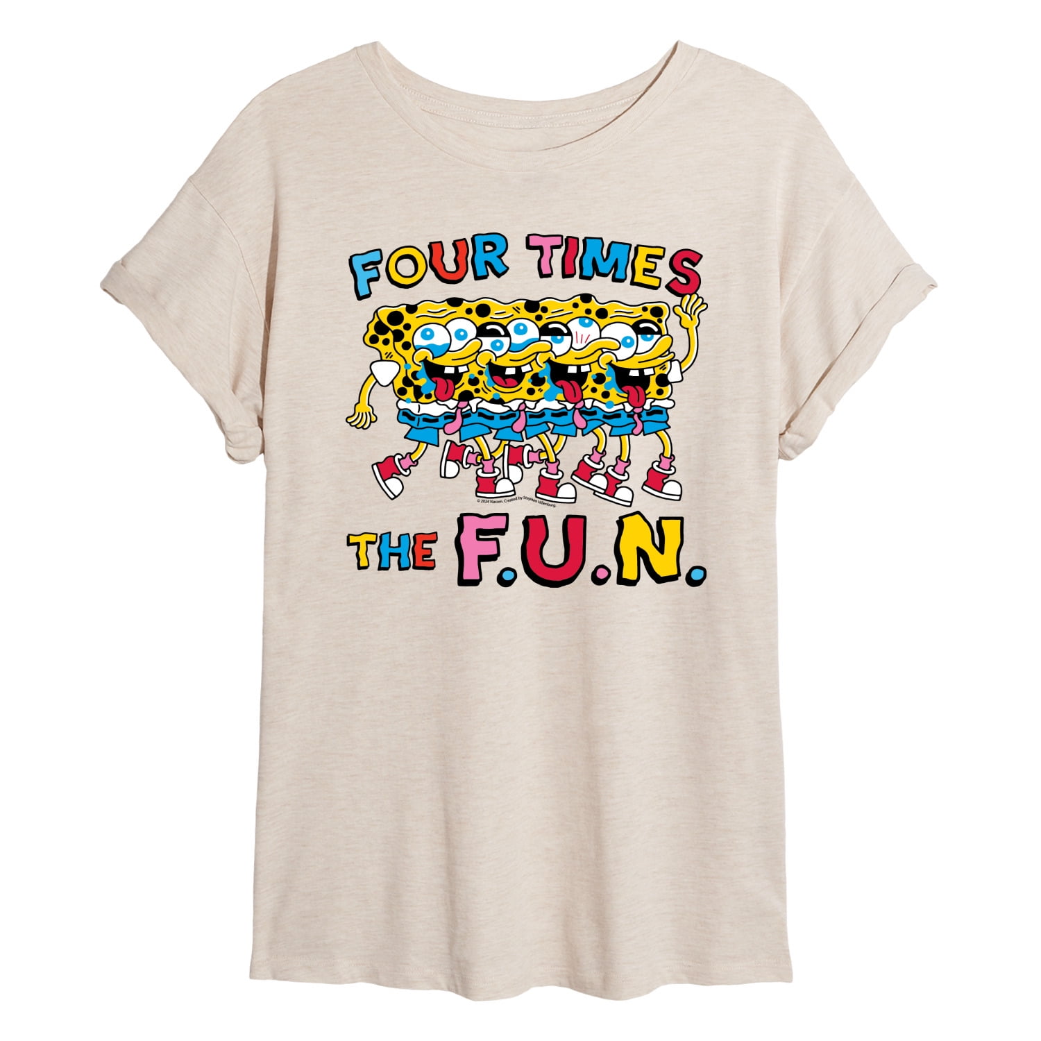 SpongeBob SquarePants - Four Times The Fun - Juniors Ideal Flowy Muscle ...