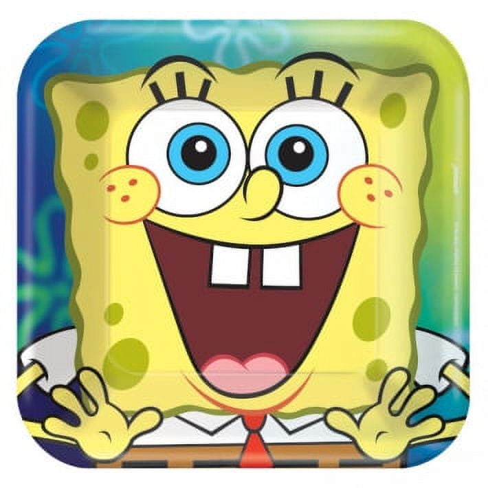 Amscan SpongeBob SquarePants Friends Small Paper Plates, 7x7 Inches ...