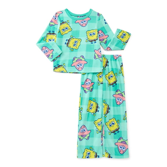 SpongeBob SquarePants Girls Long Sleeve Top and Pants Pajama Set, 2 ...