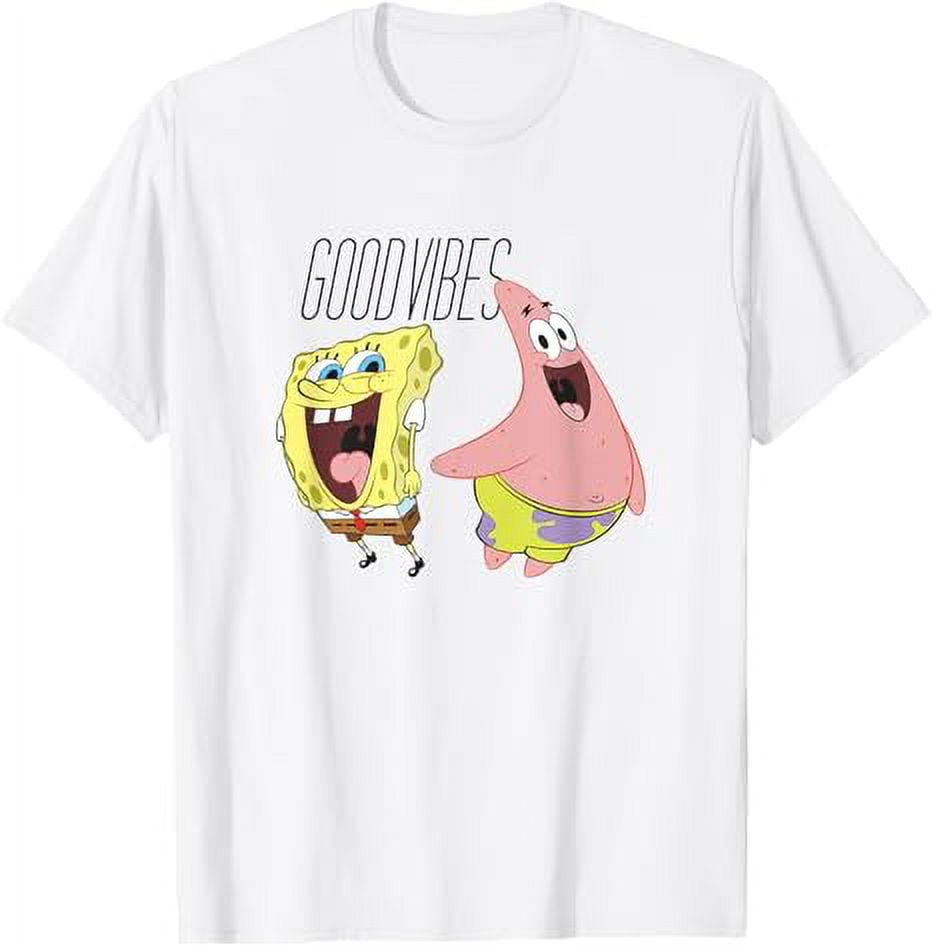 SpongeBob SquarePants Good Vibes SpongeBob & Patrick T-Shirt - Walmart.com