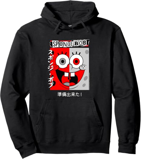 SpongeBob SquarePants I'm Ready Split Face Kanji Poster Pullover ...