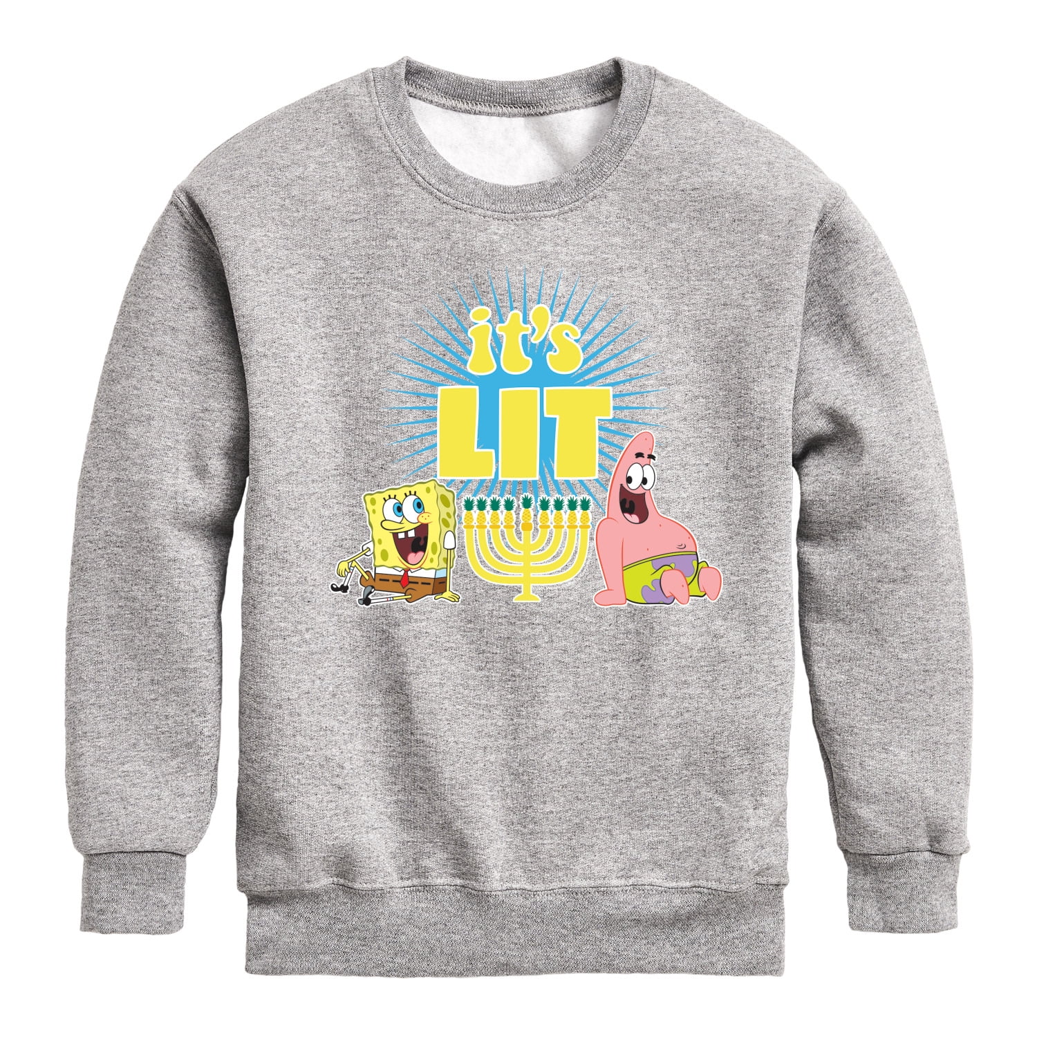 SpongeBob SquarePants - It's Lit Hanukkah - Toddler And Youth Crewneck ...