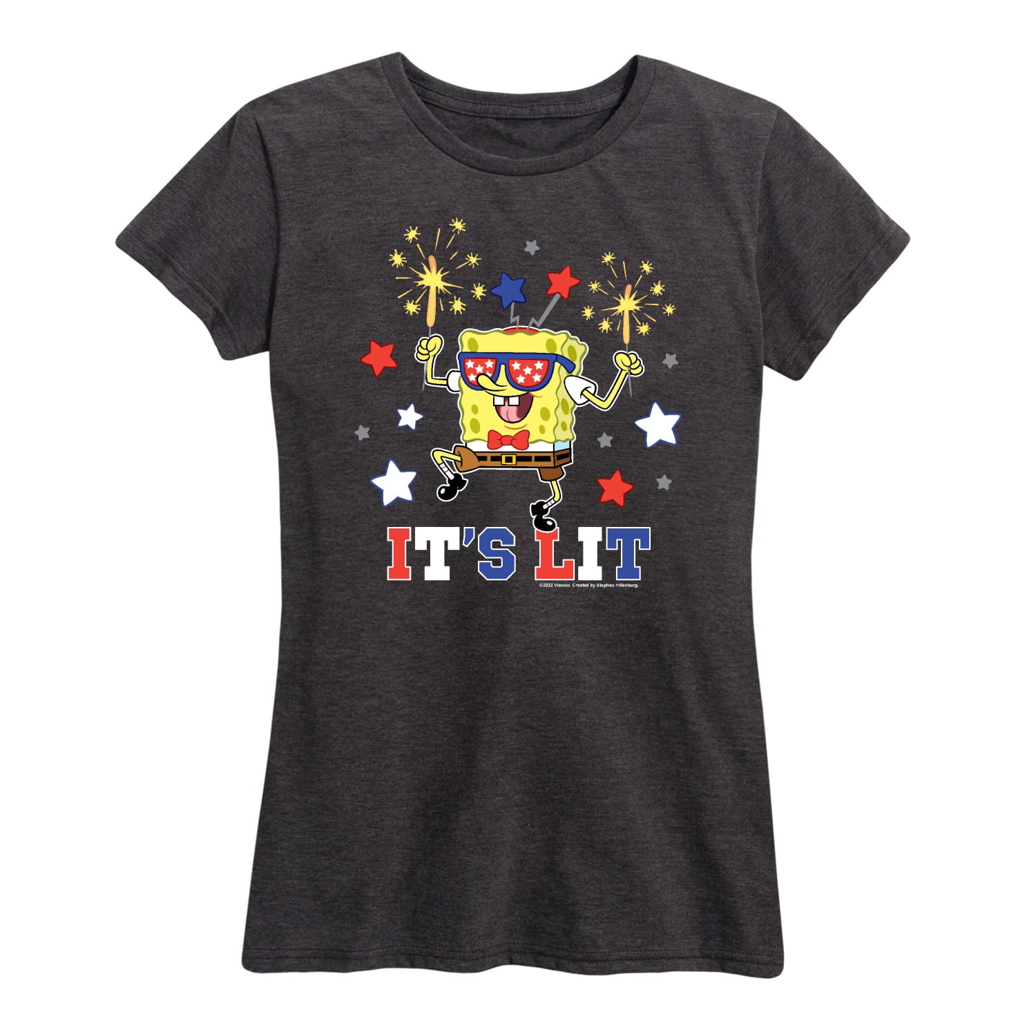 SpongeBob SquarePants - It's Lit - Women's Short Sleeve Graphic T-Shirt ...
