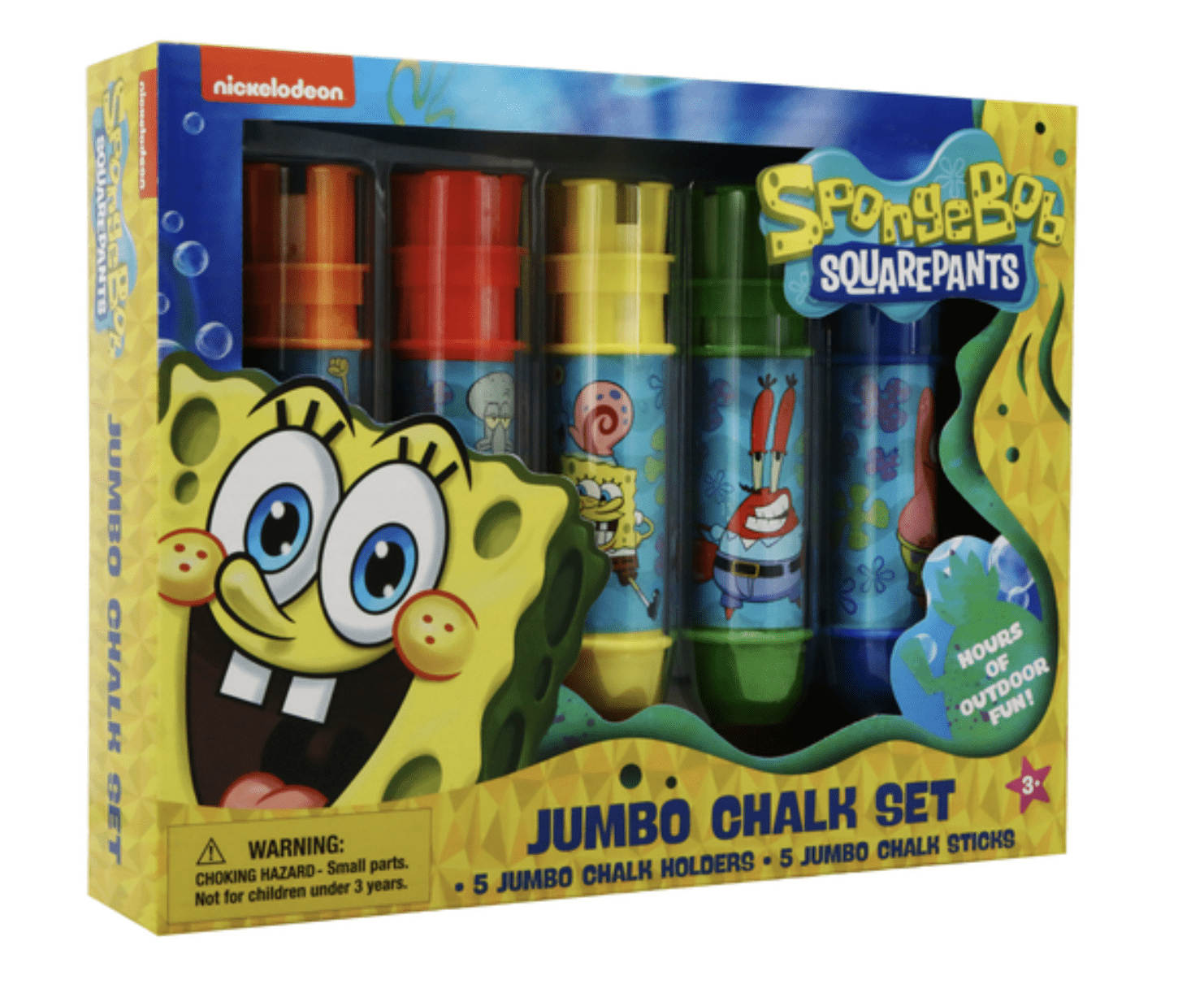 SpongeBob SquarePants Jumbo Chalkboard Chalk, Assorted, 10 Count ...