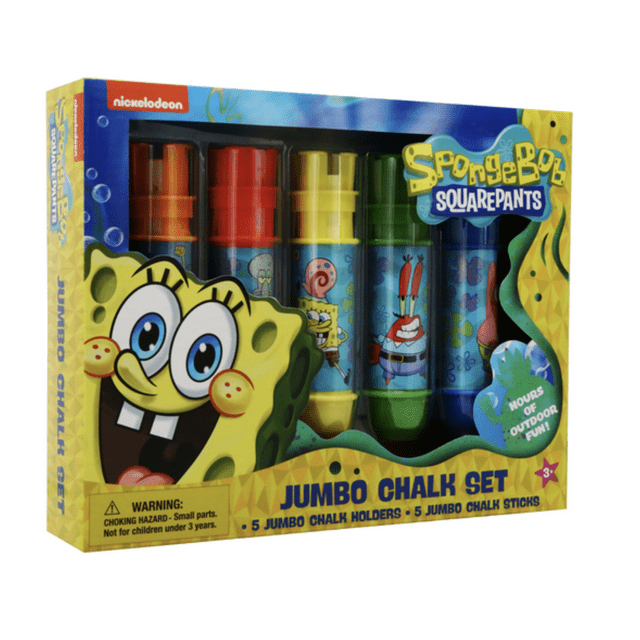 SpongeBob SquarePants Jumbo Chalkboard Chalk, Assorted, 10 Count ...