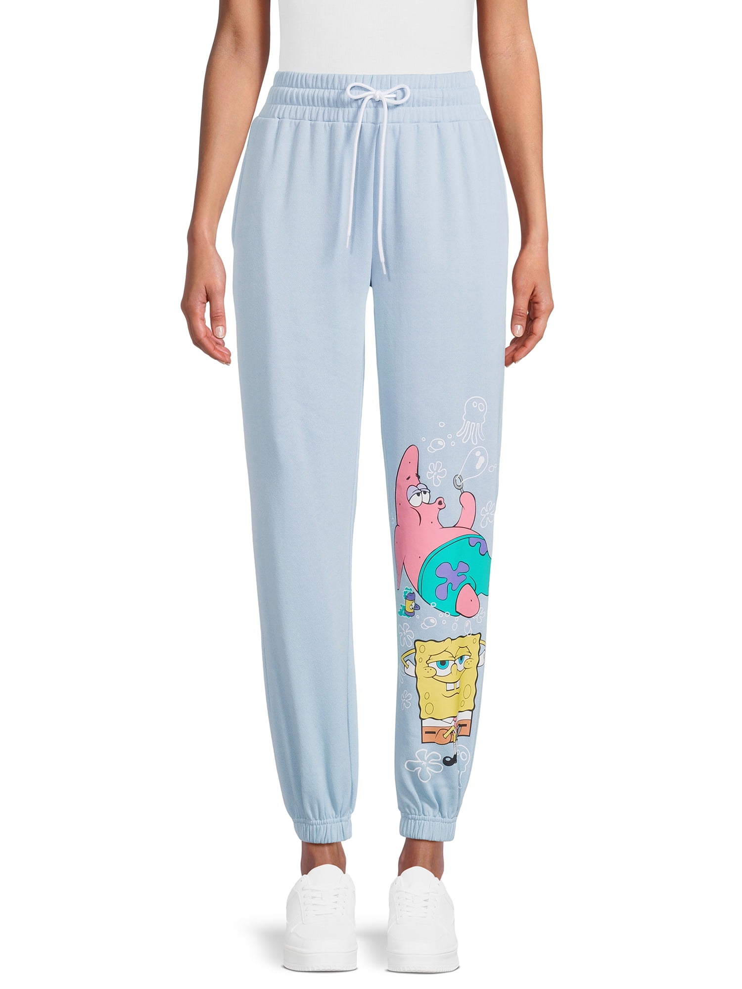 SpongeBob SquarePants Juniors’ Graphic Jogger Pants, 28” Inseam, Sizes ...