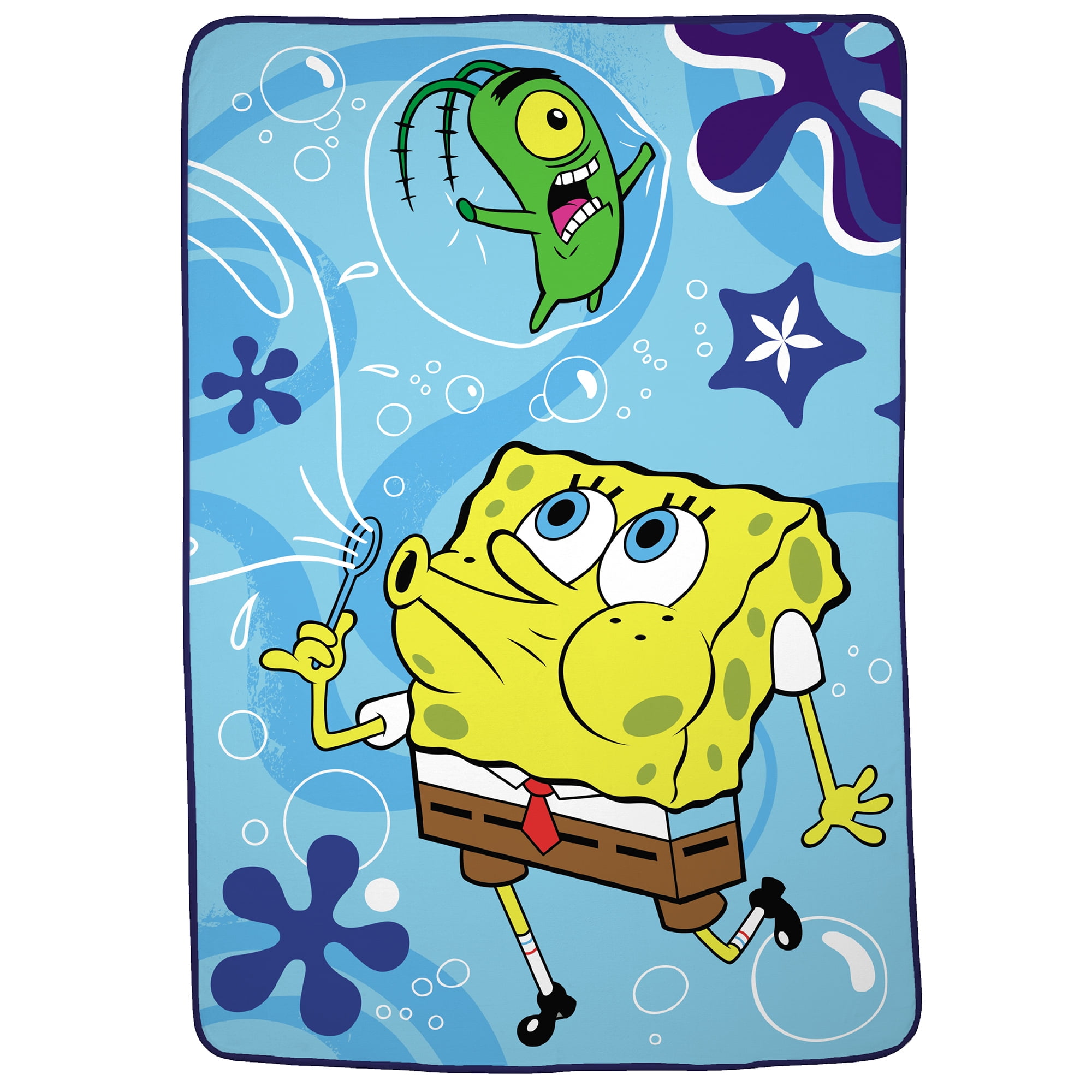 SpongeBob SquarePants Kids Fleece Twin/Full Blanket, 62 x 90, Blue ...