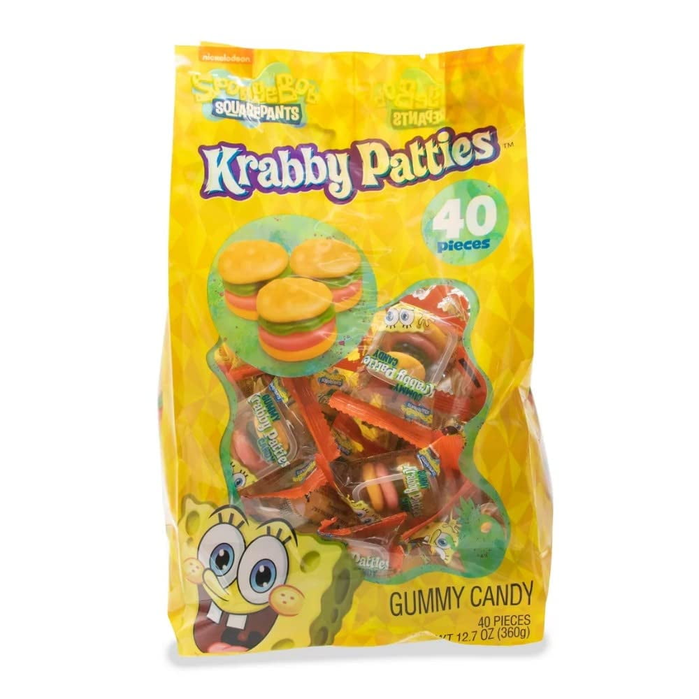 Spongebob Squarepants Krabby Patties Gummy Candy 40 Count Bag