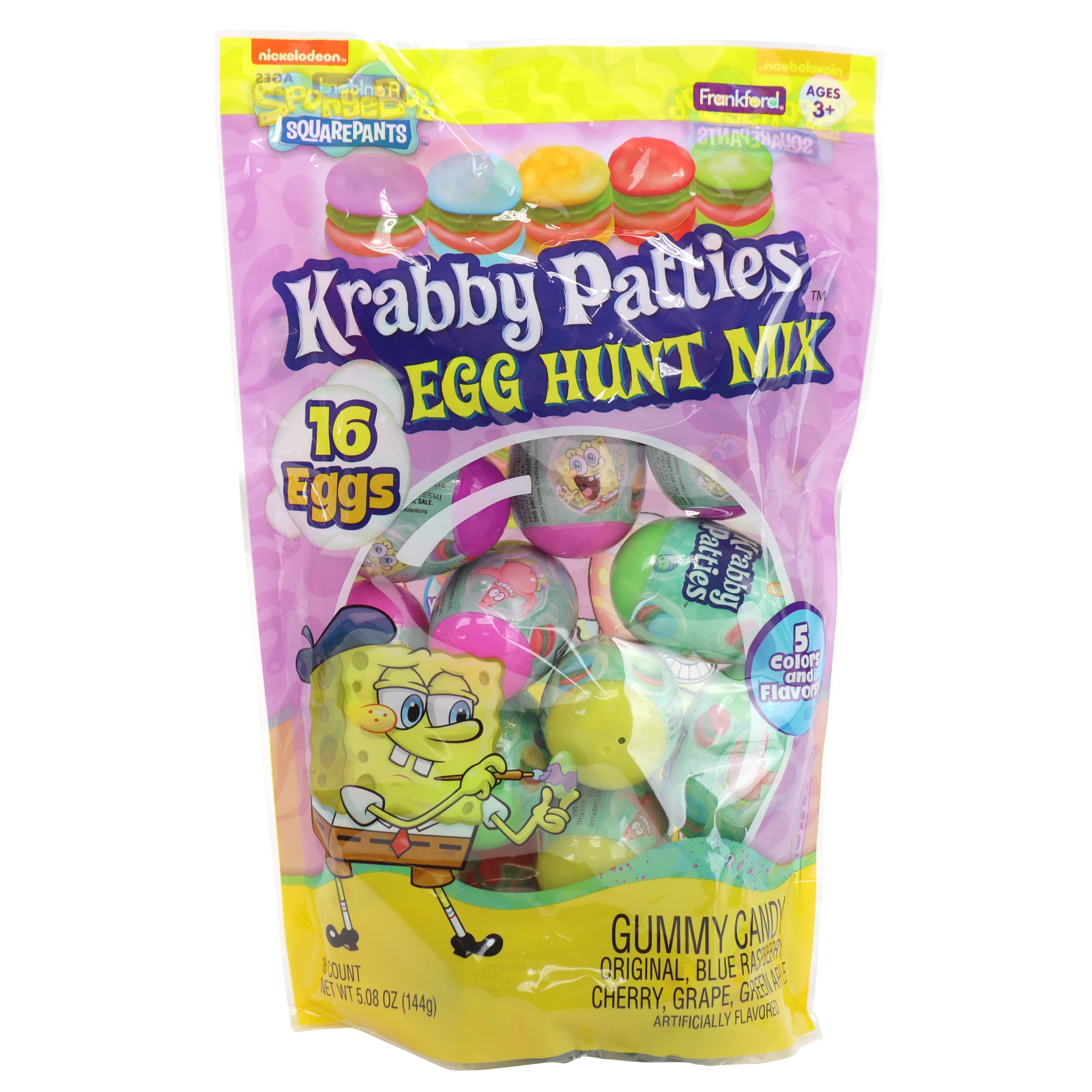 SpongeBob SquarePants Krabby Patties Prefilled Gummy Candy Easter Eggs ...