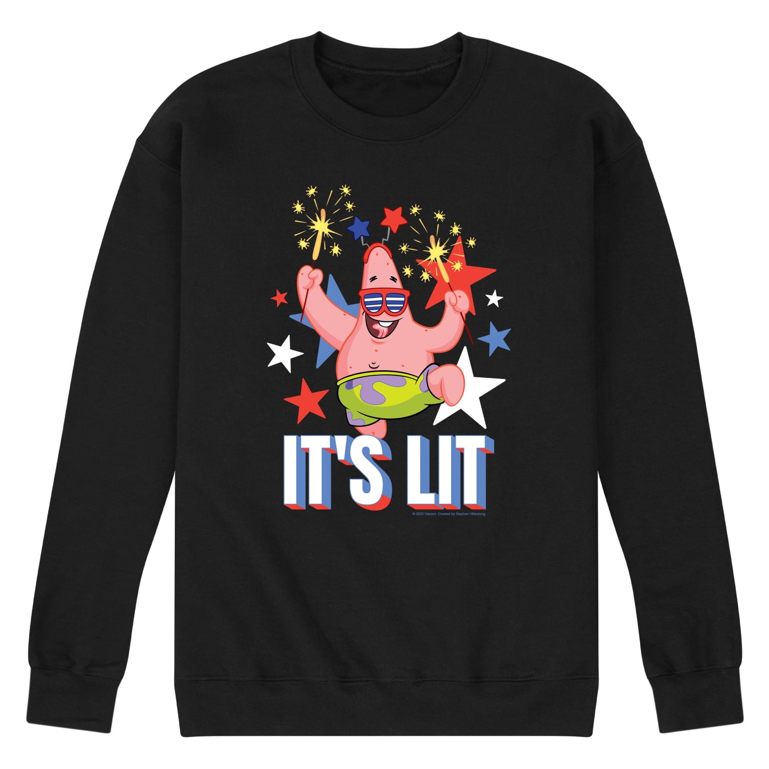 SpongeBob SquarePants - Lit Fireworks Patrick - Men's Crew Neck Fleece ...