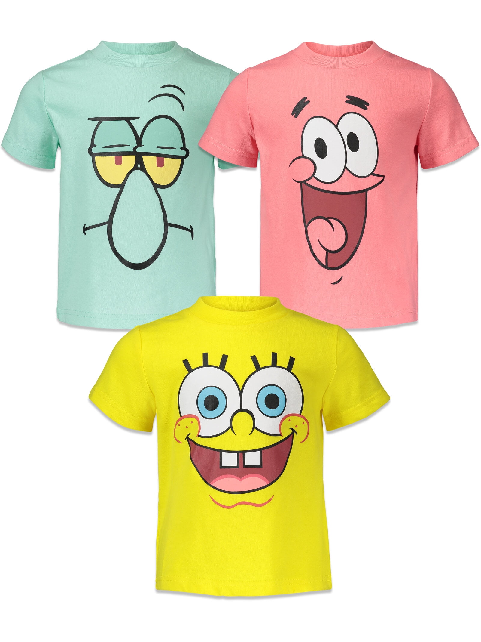SpongeBob SquarePants Merchandise: Little Boys 3 Pack Graphic T-Shirts ...