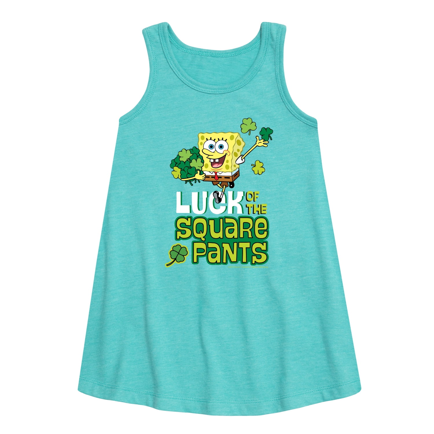 SpongeBob SquarePants - Luck Of The Square Pants - Girls Aline Dress ...