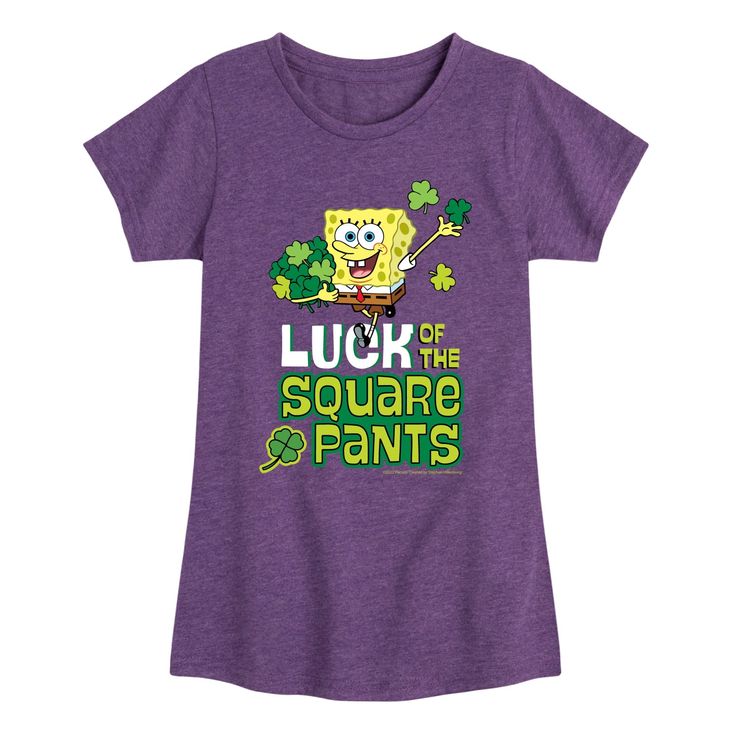 SpongeBob SquarePants - Luck Of The Square Pants - Girls Fitted Short ...