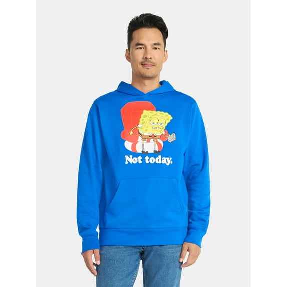 SpongeBob SquarePants Men's and Big Men's Not Today Graphic Hoodie ...