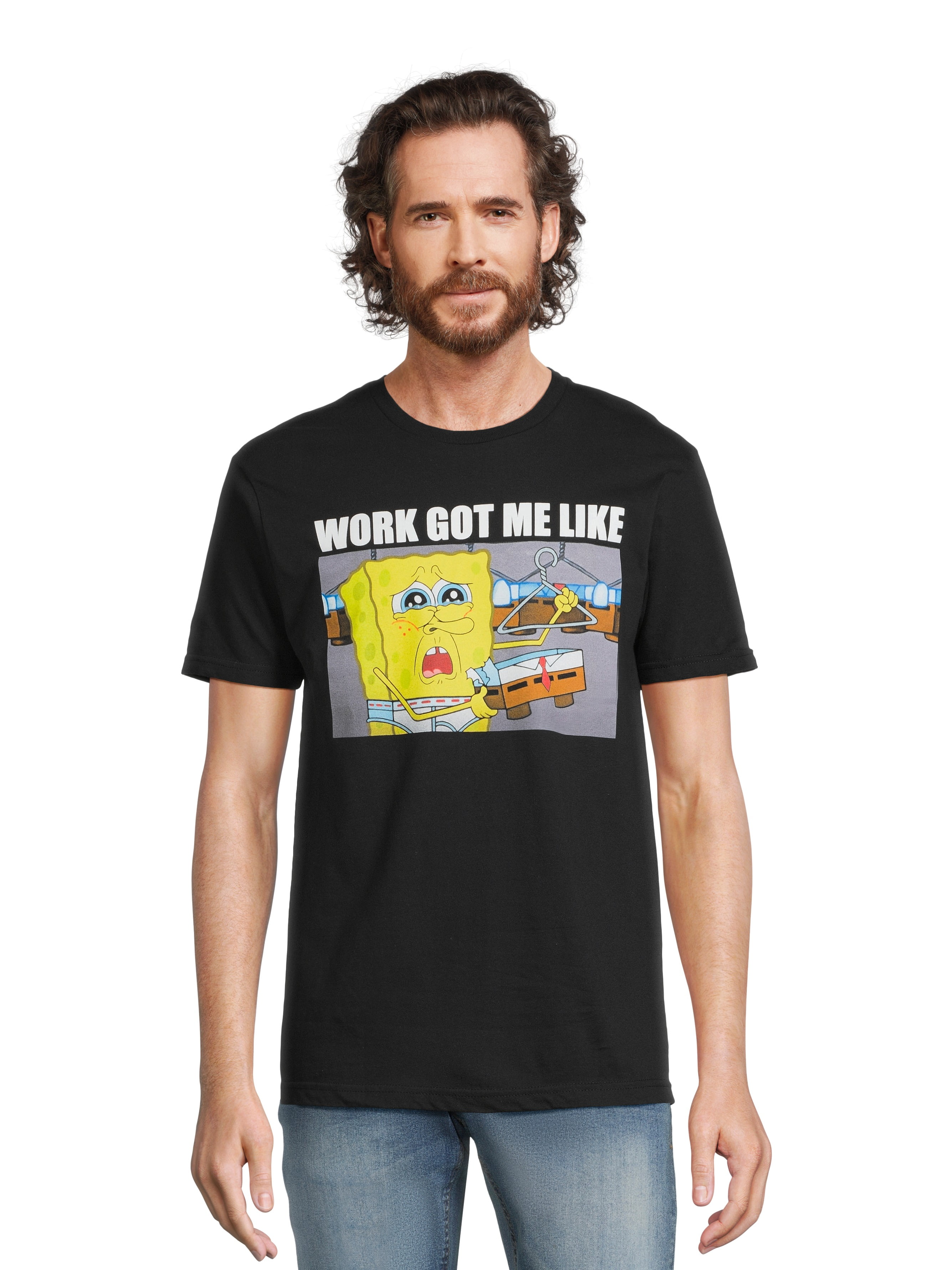 SpongeBob SquarePants Men's & Big Men's Monday Cotton Graphic Tee with ...