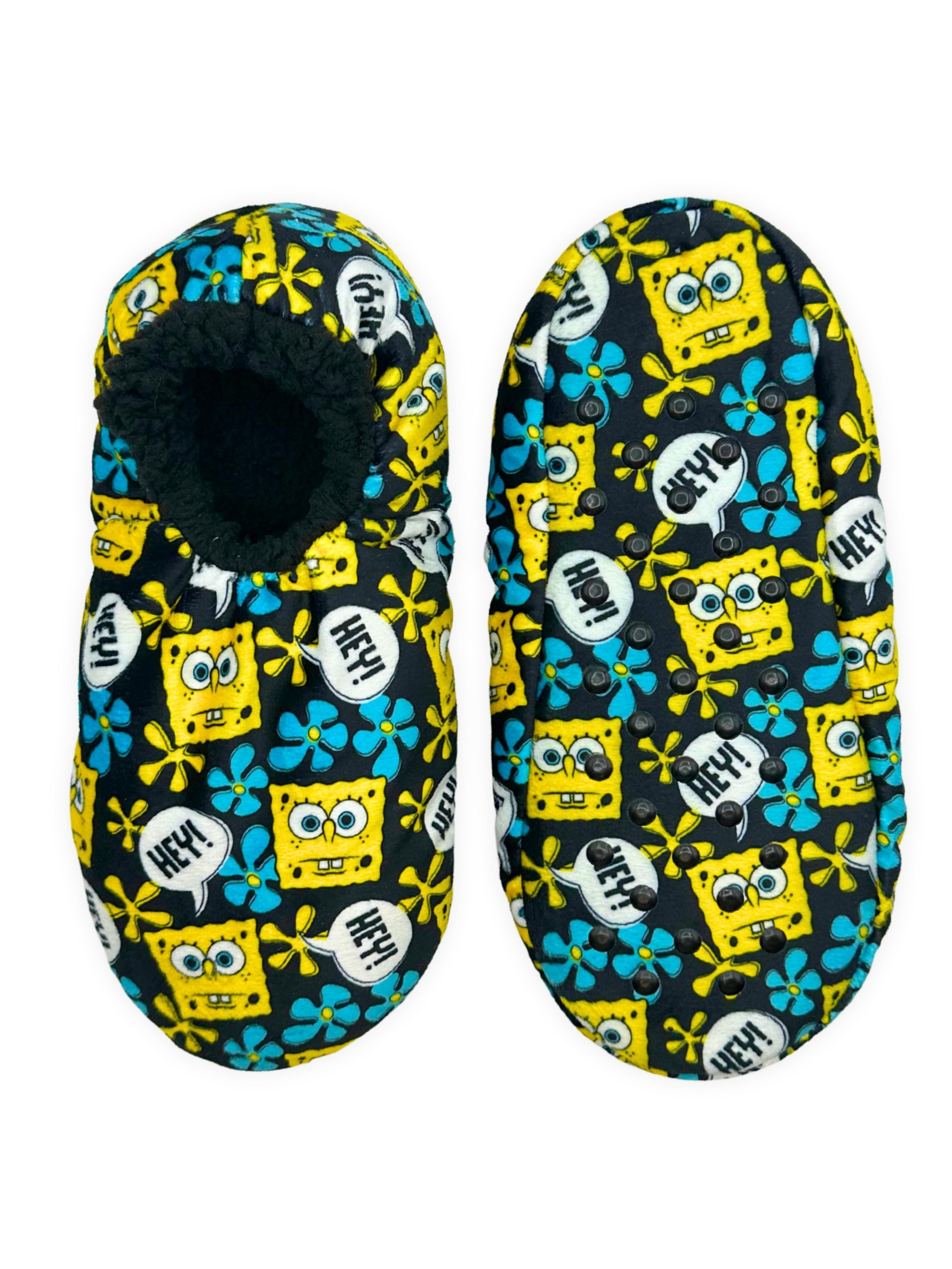 SpongeBob SquarePants Men's Fuzzy Babba Slipper Socks, 1-Pack, Sizes M ...