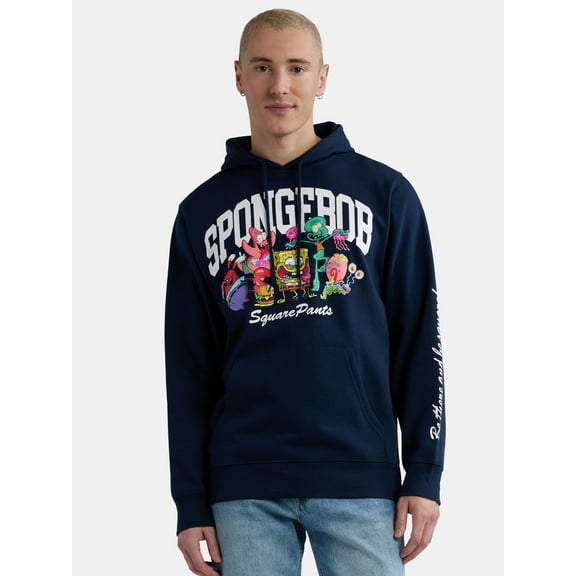 SpongeBob SquarePants Men's and Big Men's Graphic Hoodie with ...